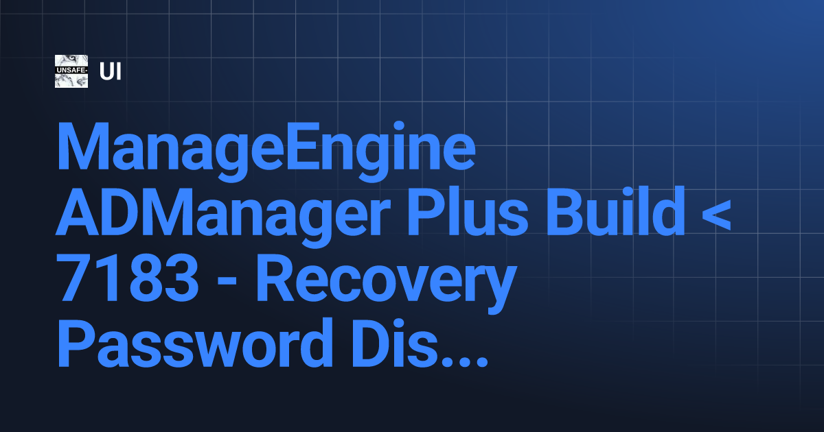 ManageEngine ADManager Plus Build
